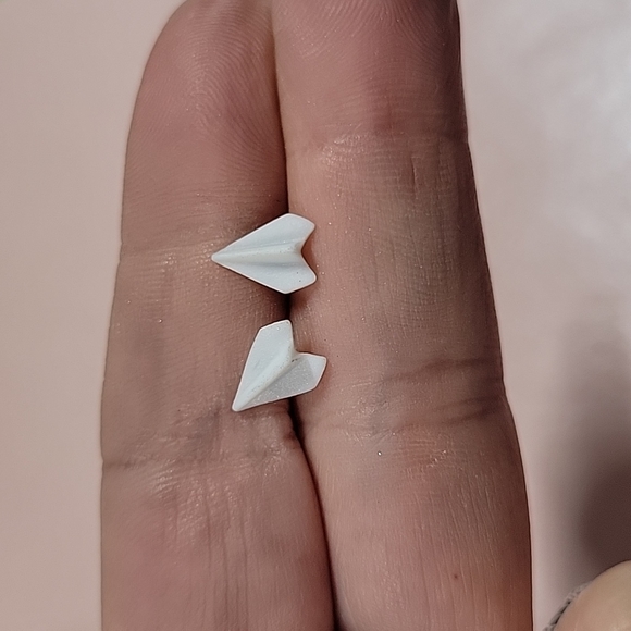 Hand Crafted | Jewelry | Last Pair Paper Airplane Stud Earrings Ceramic ...
